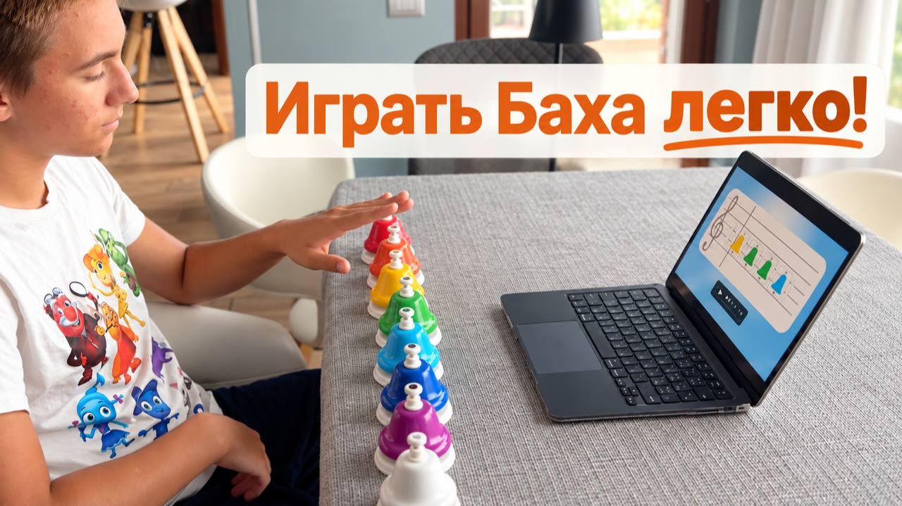 Игра на цветных колокольчиках