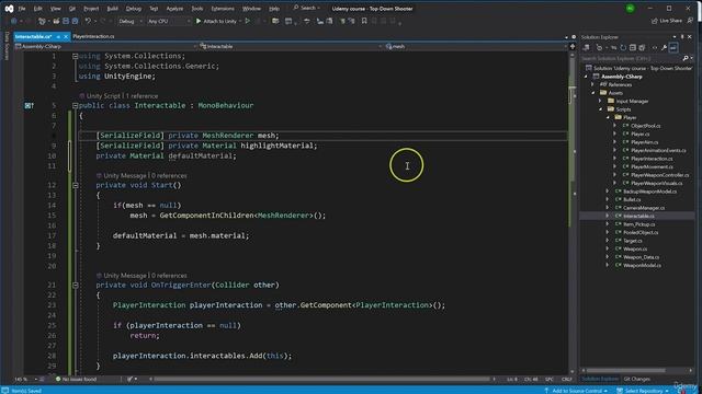 409 Система взаимодействия (Полное руководство по Unity 3D: шутер с видом сверху)