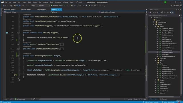 410 Ближний бой с противником (Полное руководство по Unity 3D: шутер с видом сверху)