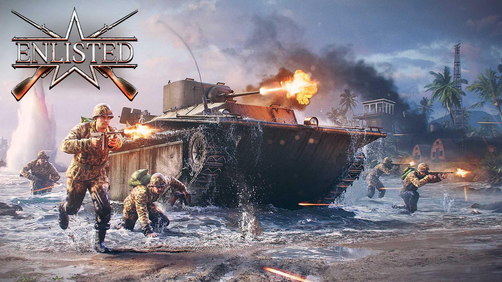 Enlisted - Бухта Аллигатора Юг (Вторжение) Битва за Тихий океан (Без комментариев)