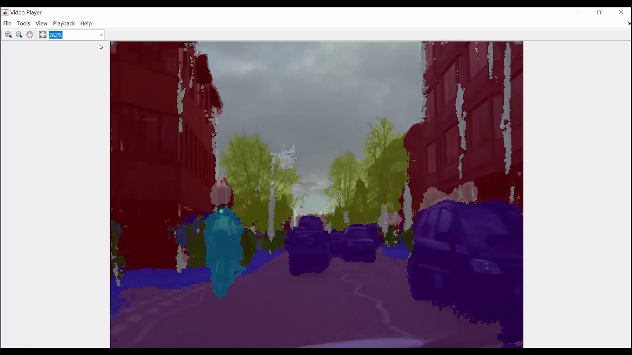 Сегментация изображения сетью - SegNet. 1 – алгоритм в MATLAB
