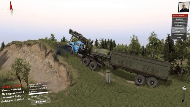 SpinTires 4 сезон 2 испытание Экзамен на права 5 ПОДЬЁМ УРАЛ 380
