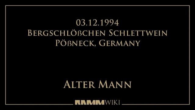 Rammstein - Bergschlößchen Schlettwein, Pößneck, Germany 1994 [Запись Концерта]
