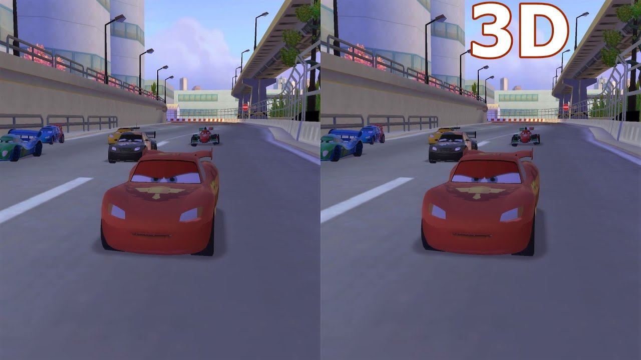 Cars 2 3D  video  SBS VR box google cardboard