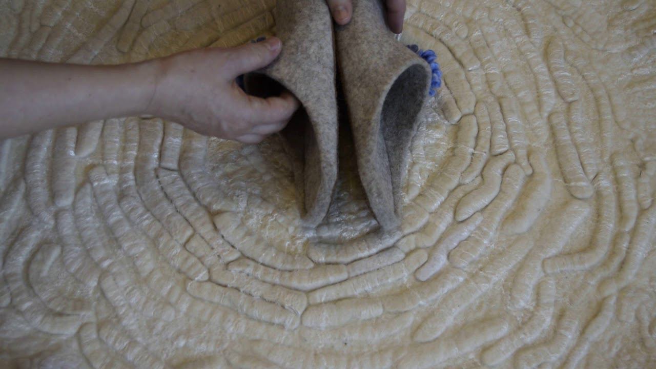 Валяные тапочки "Васильки"