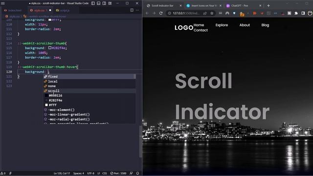 Build a Smooth Navigation Menu with Scroll Indicator Bar | HTML, CSS ...