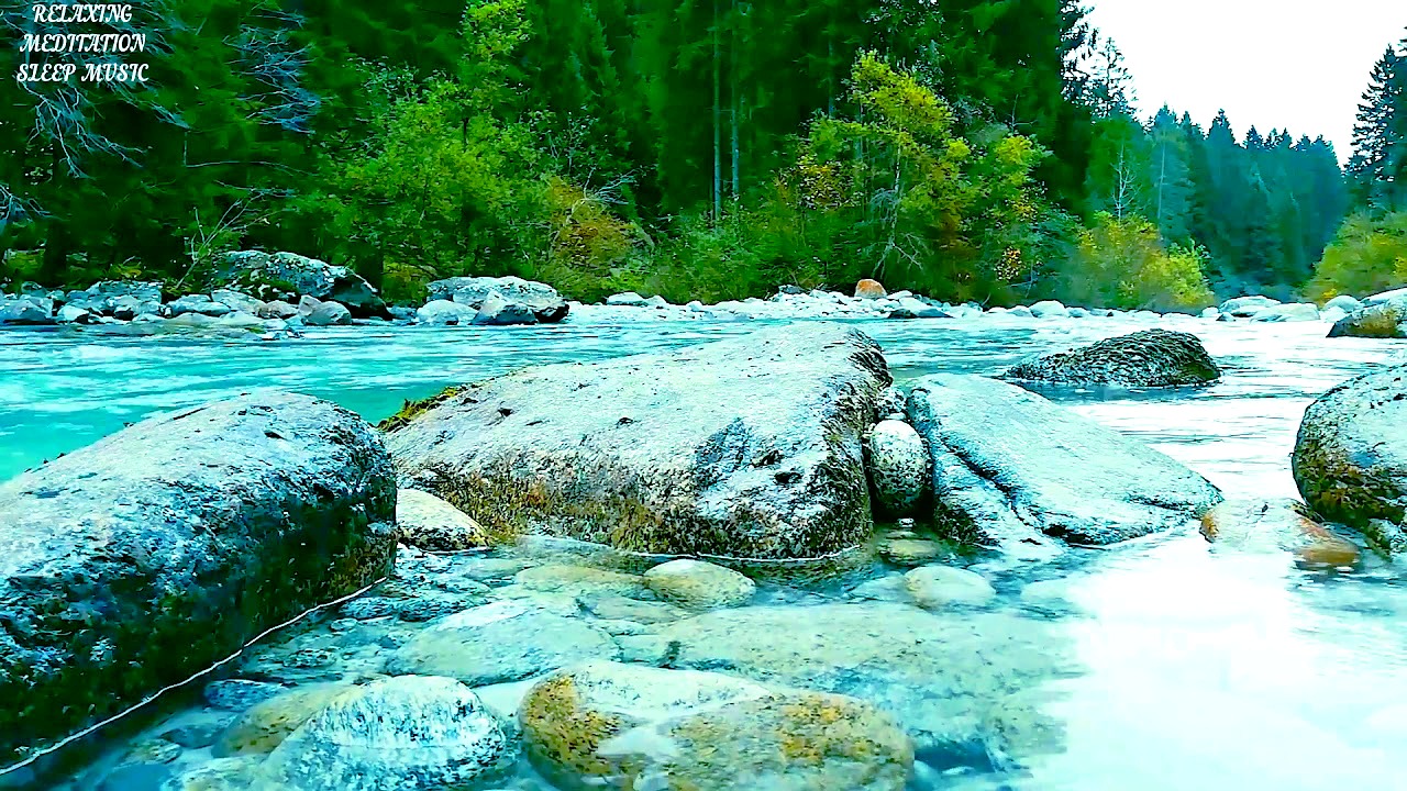 ?Расслабляющие Звуки Природы. Спокойный Шум Реки. Фоновый Звук для Сна и Расслабления. Белый Шум.