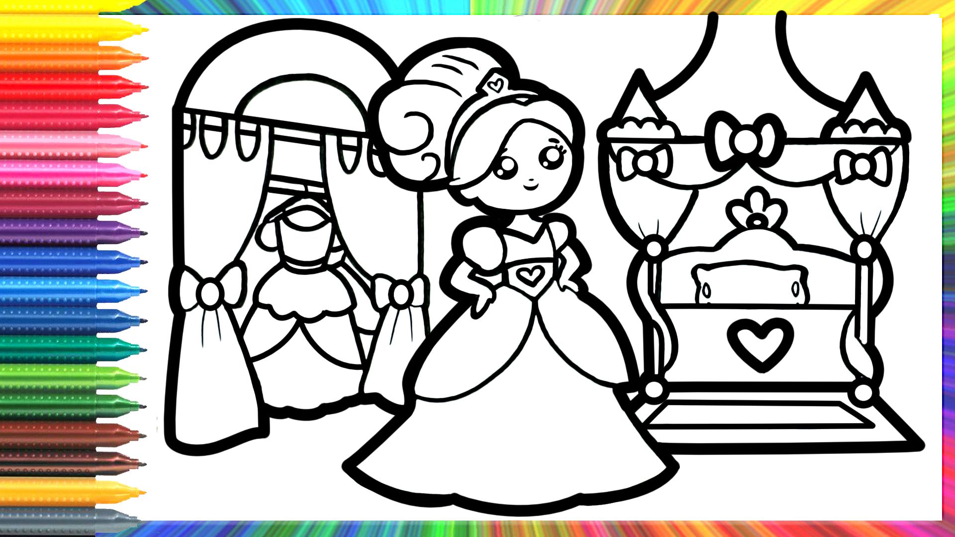 Как нарисовать спальню принцессы для детей