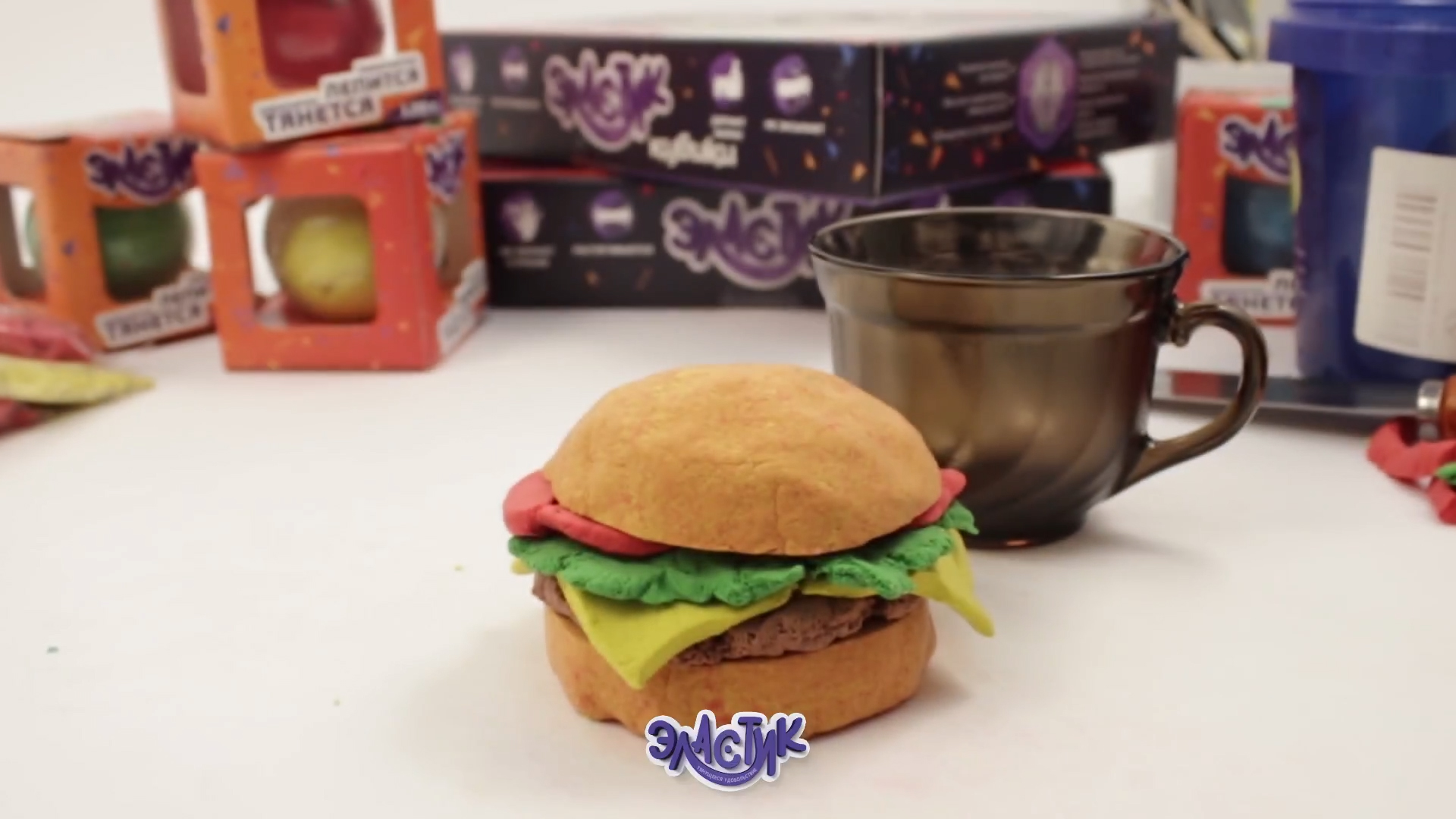 Масса для лепки Эластик. Лепим гамбургер.