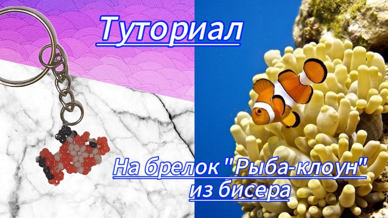 Мастер класс на брелок Рыба-клоун из бисера в технике крестик