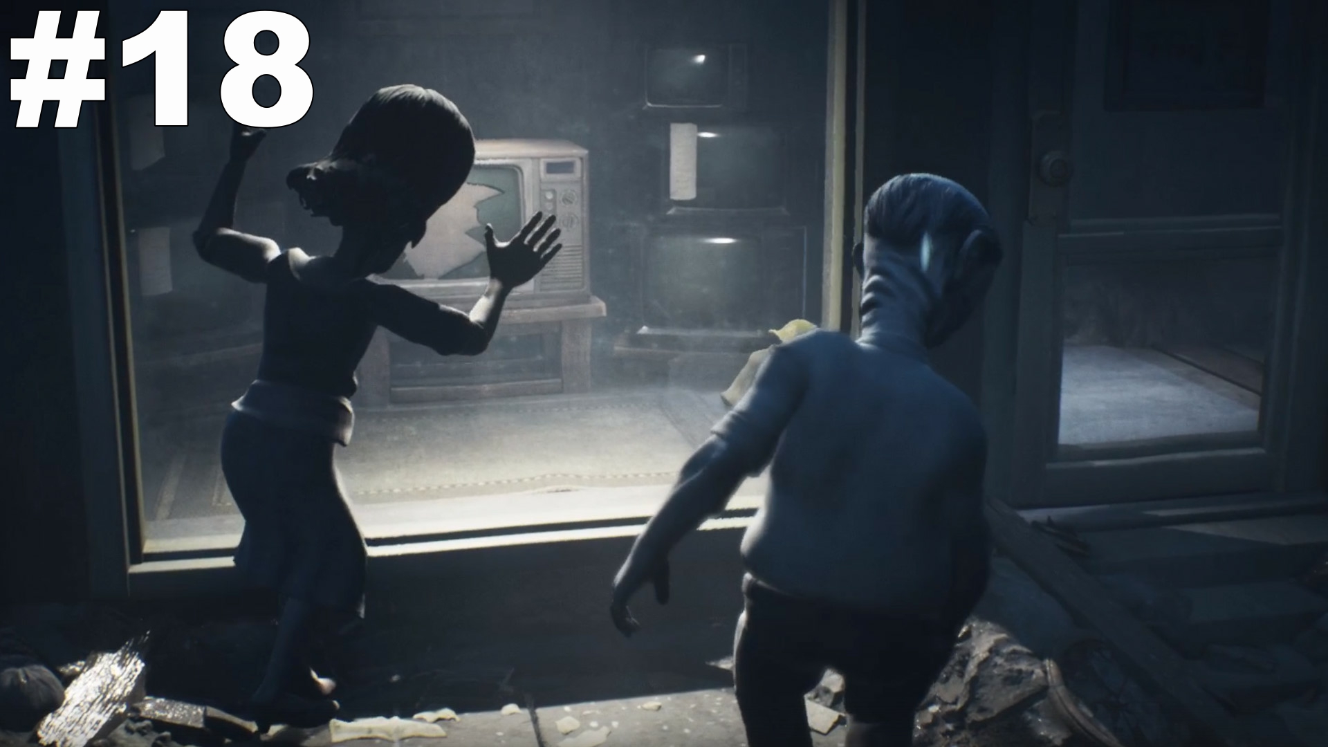 ▶Little Nightmares 2. Город. Телевизоры и возвращение длинного человека. #18