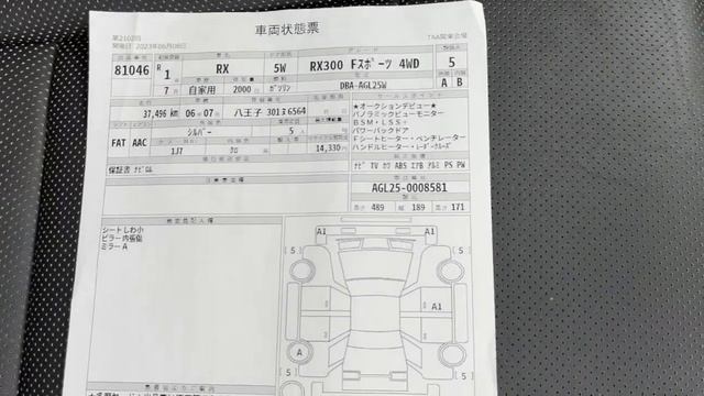 Lexus RX300 F Sport 2019 с Аукциона Японии