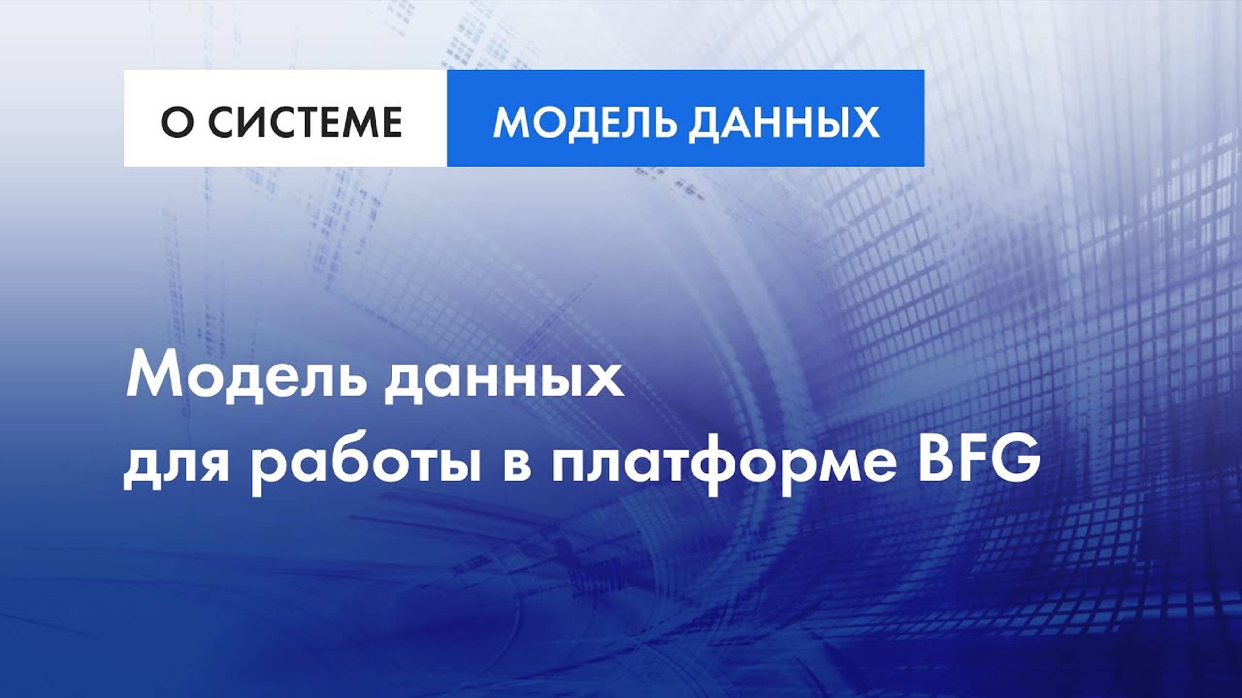 Обзор модуля Модель данных