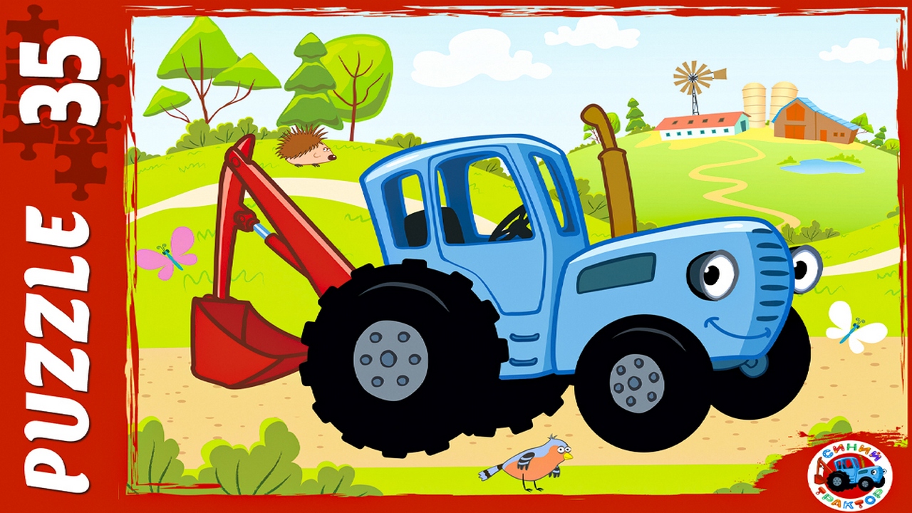 Пазл Синий Трактор, Едем на ферму - собираем пазлы для детей | Polinka-Vitaminka