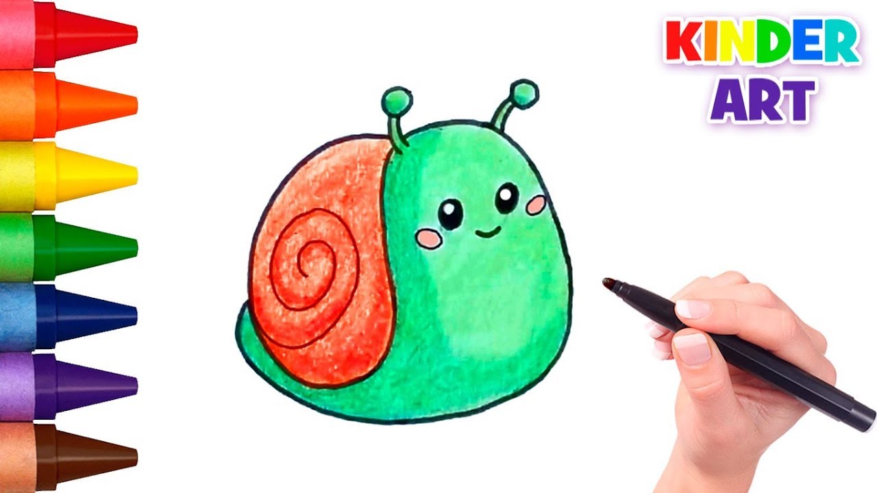 Как нарисовать милую улитку поэтапно