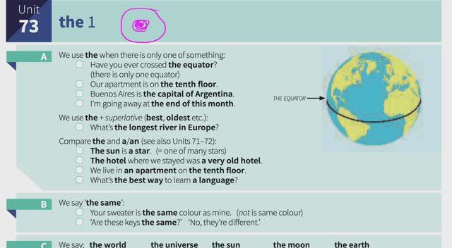 73. Definite article 'the' 1