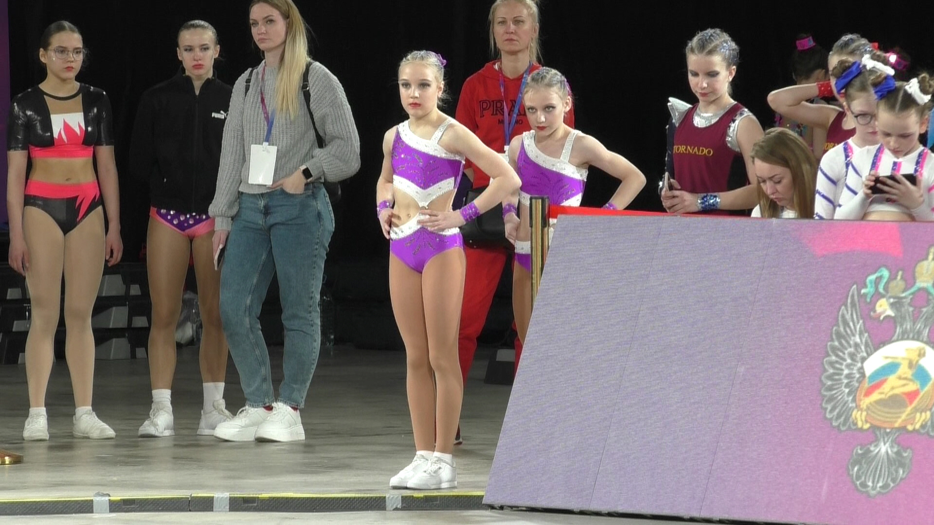 Пимонова Ирина, Ярошенко Варвара перед выступлением. 10.04.22