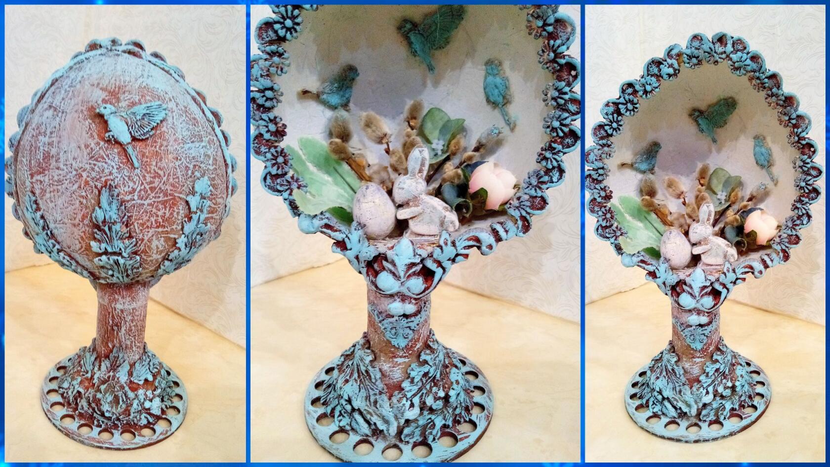 Красивая идея для Пасхи. Винтажное яйцо. Пасхальные поделки.