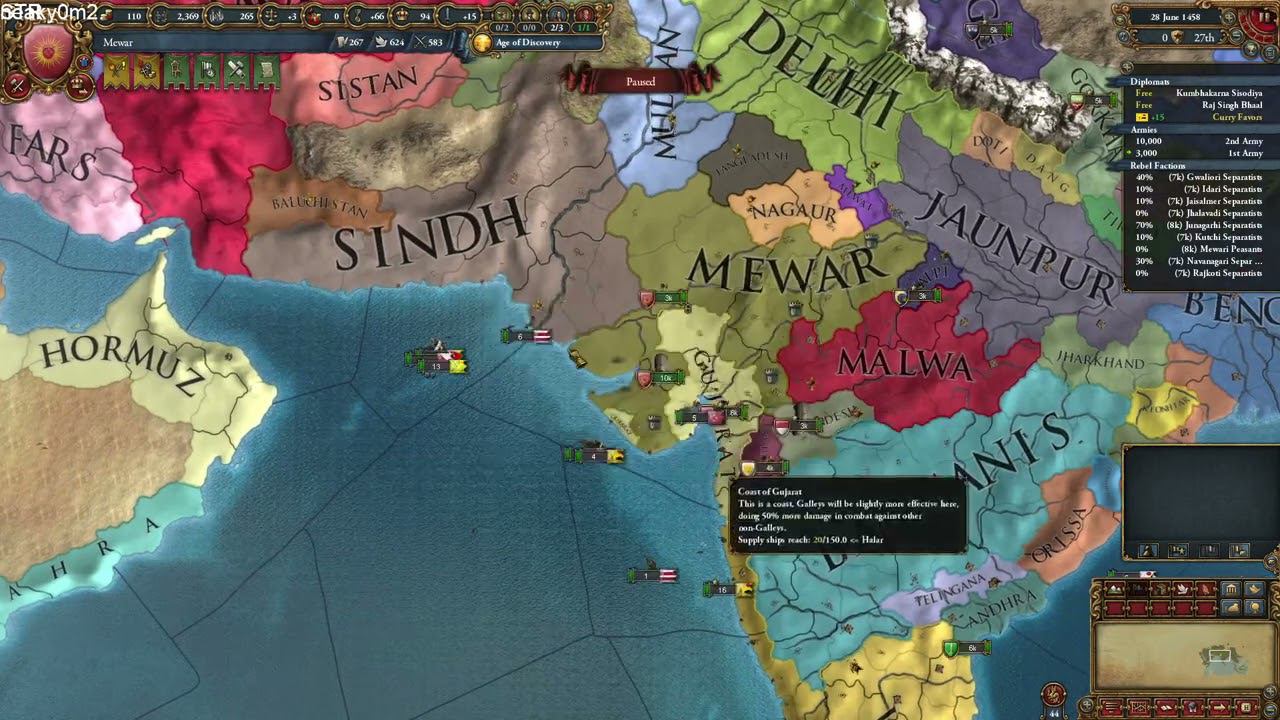 Europe Universalis IV 1.35.6 Mewar. Часть 2. Наконец равные противники. 1458-1471.
