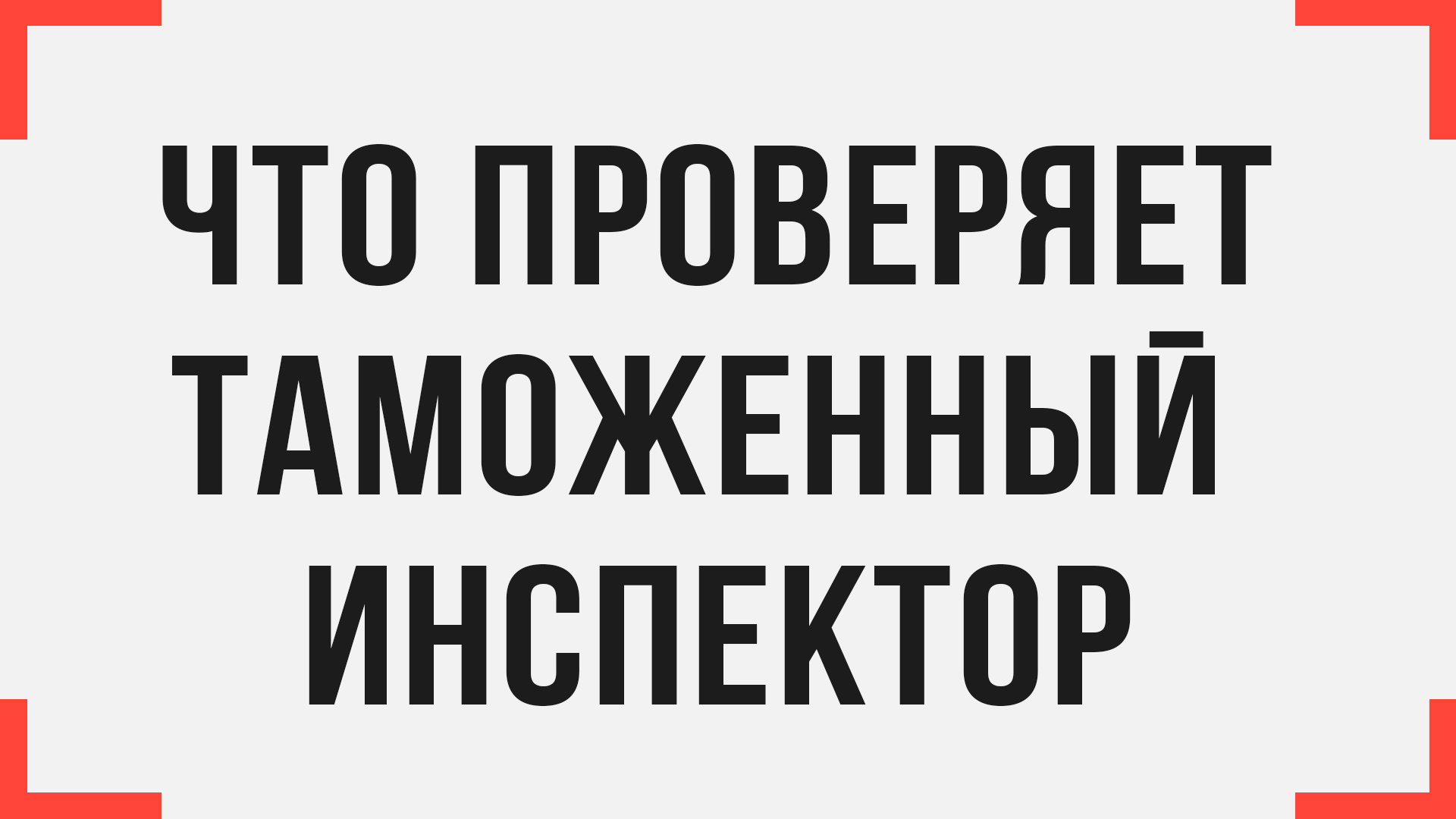 Что проверяет таможенный инспектор