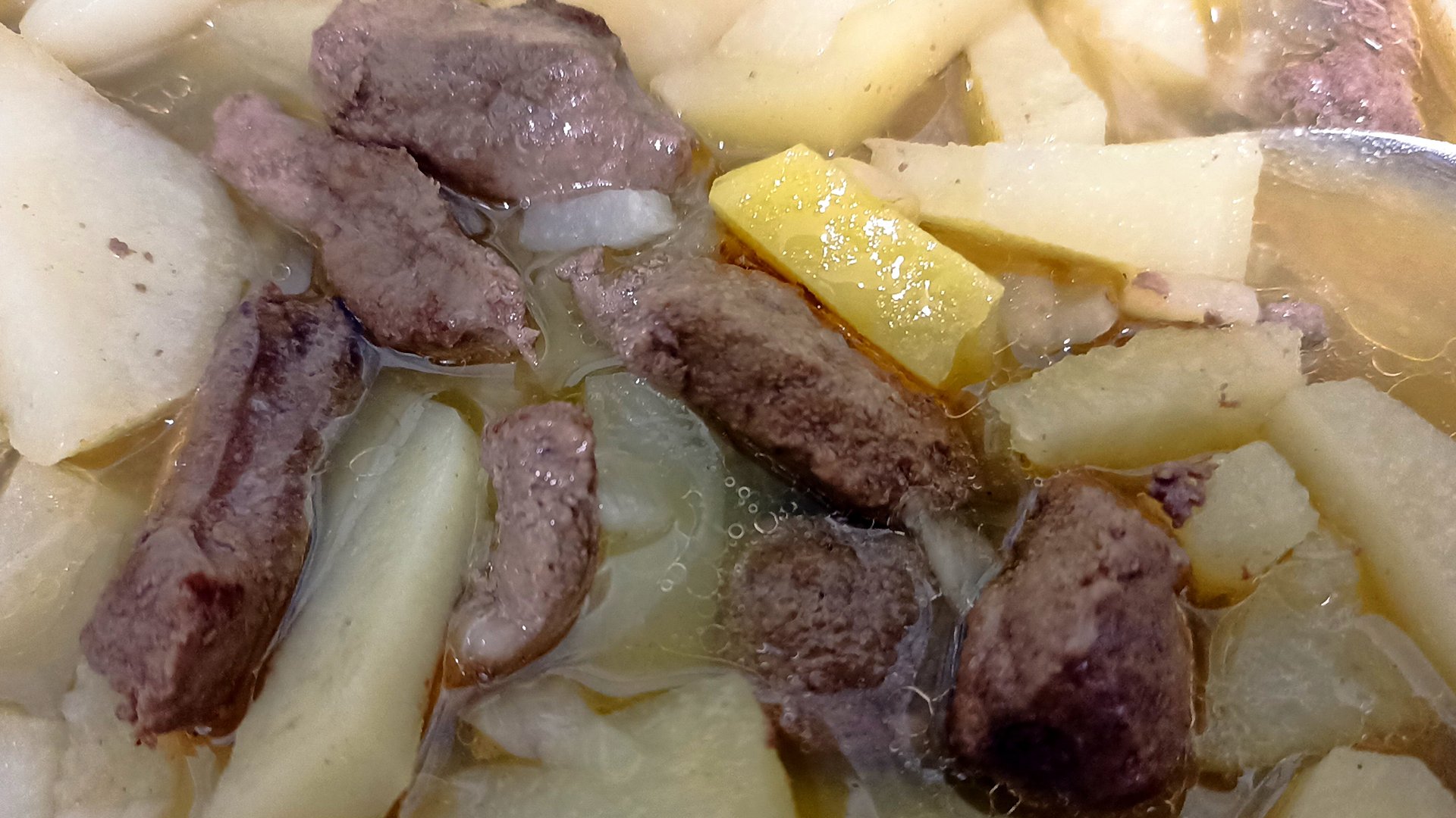 Печень с картошкой