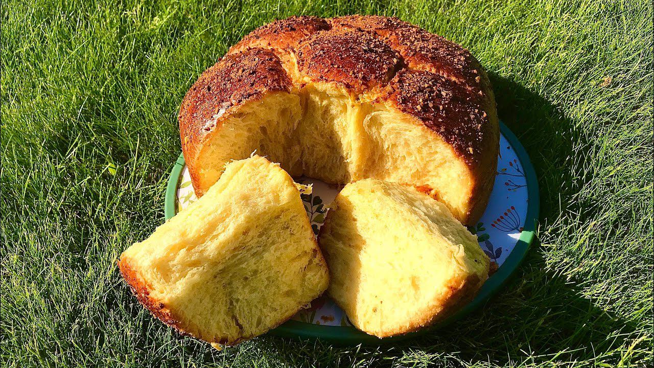 Французская бриошь на закваске, без использования планетарного миксера.