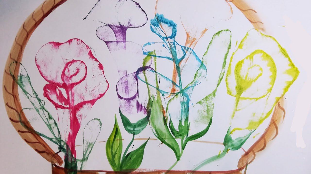 Рисование цветов нитью