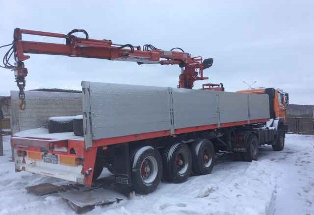 тягач Маз Длинномер/обзор манипулятора Hiab 130 /Полуприцеп  Floor / Подруливающая ось