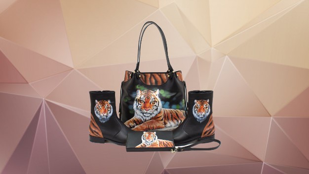 Женская сумка, кошелек и ботинки "Хозяин уссурийской тайги" Pelle-Volare