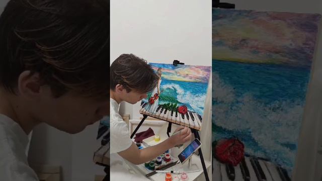 Пишу картину под заказ "Вдохновение "  , выполнено на 90% 🌹🎨