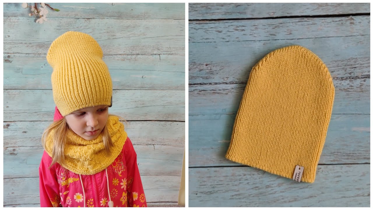 Детская шапка спицами