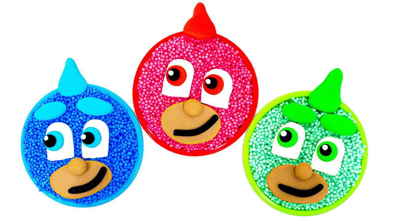 Герои в Масках из Шарикового Пластилина с сюрпризами внутри Учим Цвета