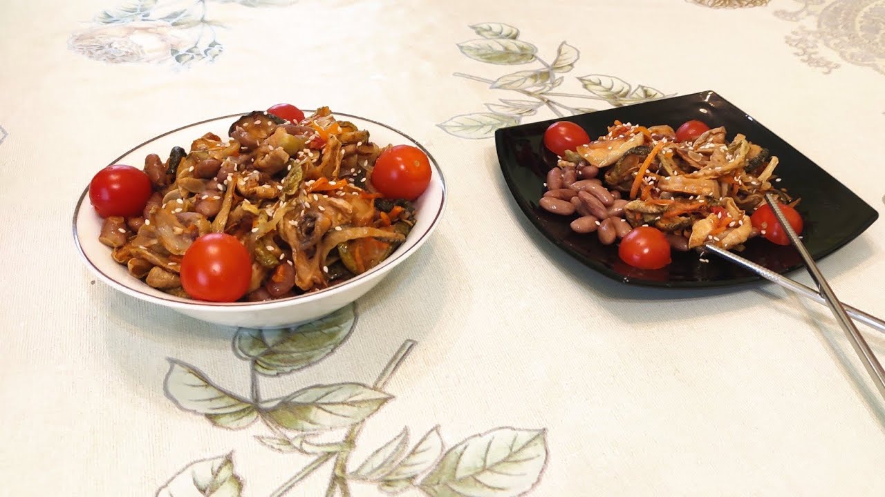 Необычный способ приготовления кабачков с фасолью! Ещё один рецепт постного блюда в копилку!