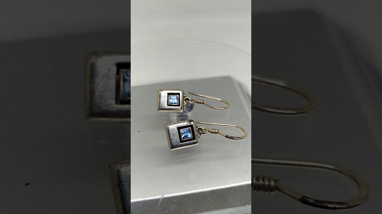 Серьги 925 с топазом