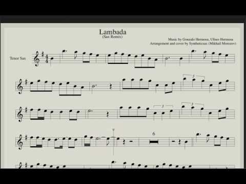 Lambada - Backing Track & Sheet music for sax Tenor any soprano Saxophone