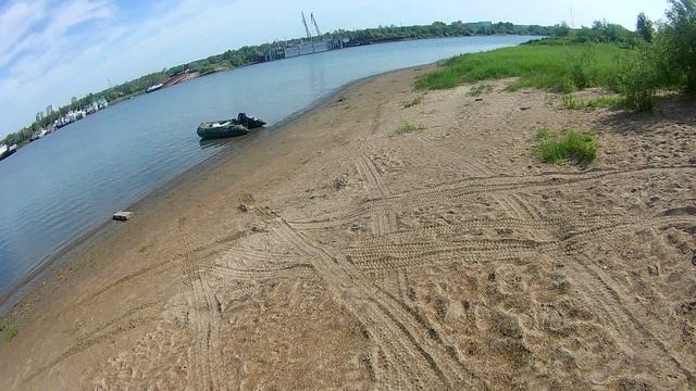 Обзор рыбных мест 18.07.2023 год №2 р.Иртыш г.Омск Рыбалка спиннингом, троллинг в затоне Лампочка.