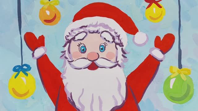 Как НАРИСОВАТЬ ДЕДА МОРОЗА САНТА КЛАУСА