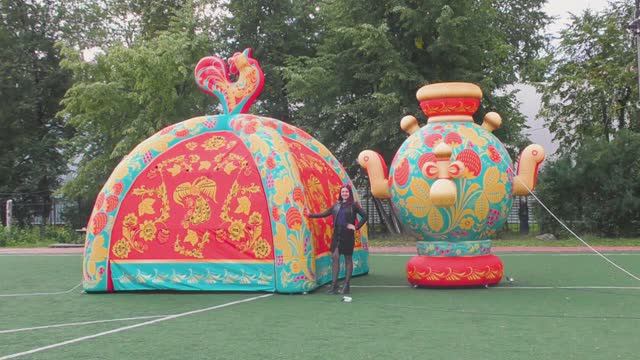 🌠Надувной самовар и палатка - Хохлома🎉 #хохлома #масленица #самовар