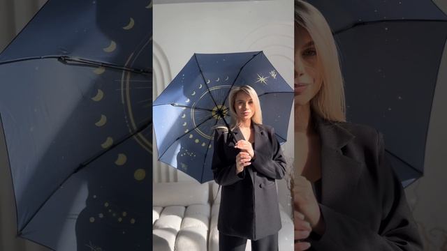 Зонт Женский Flioraj 3 сложения Автомат Синий Антиветер 23150 FJ