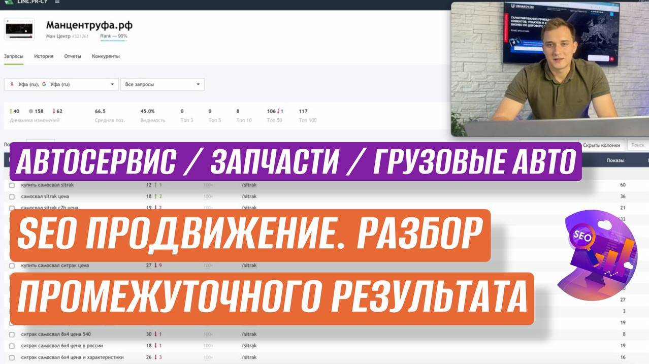 SEO ПРОДВИЖЕНИЕ. РАЗБОР ПРОМЕЖУТОЧНОГО РЕЗУЛЬТАТА КЕЙСА В НИШЕ «АВТОСЕРВИС/ЗАПЧАСТИ/ГРУЗОВЫЕ АВТО»