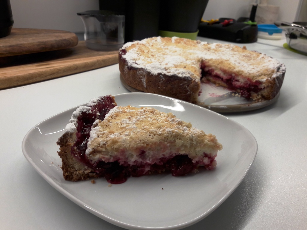 СУПЕР ВКУСНЫЙ  ТВОРОЖНЫЙ ПИРОГ С ВИШНЕВОЙ НАЧИНКОЙ!