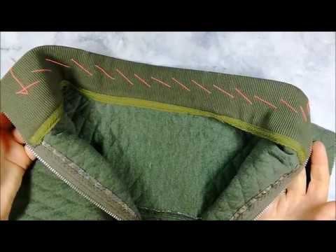 завершение обработки воротника в трикотажном платье