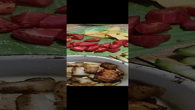 50% еды на столе с огорода и 50% с магазина .