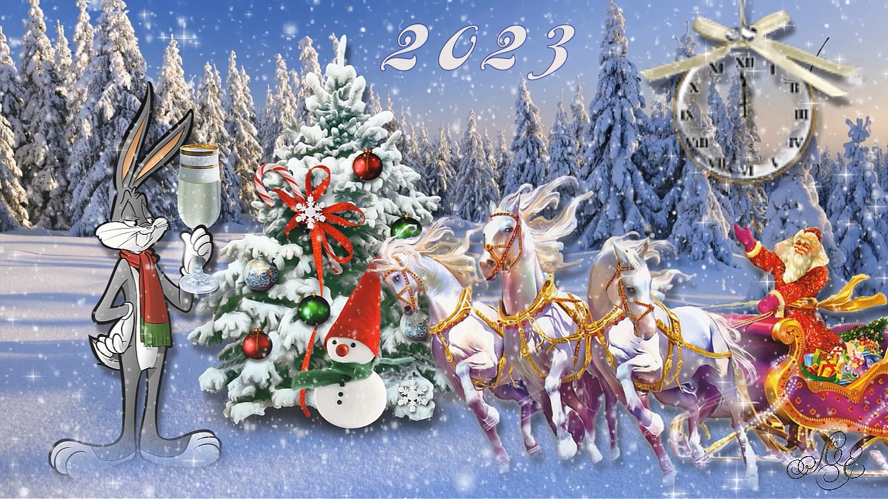 С Новым годом "С Годом Кролика, друзья!"