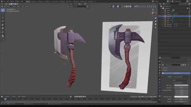 как сделать 3d топор в Blender