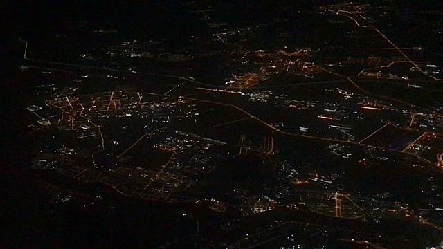 Ночное и звездное небо в полете над Питером