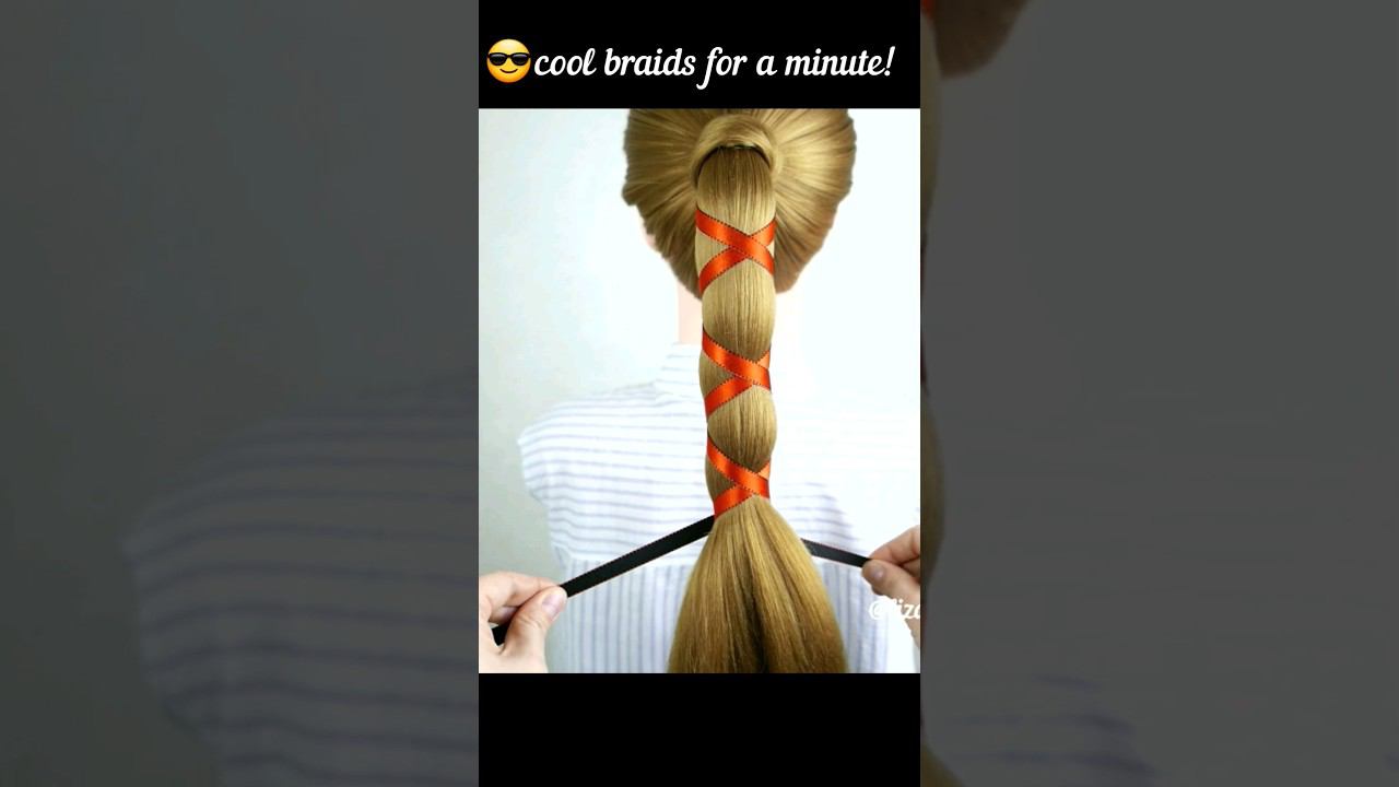 ️ Simple ribbon braid ️ #braids #hairstyle #hairtutorial #easyhairstyle #easybraid #hairtok