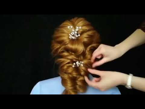 Плетение волос ,простая прическа на выпускной или свадьбу