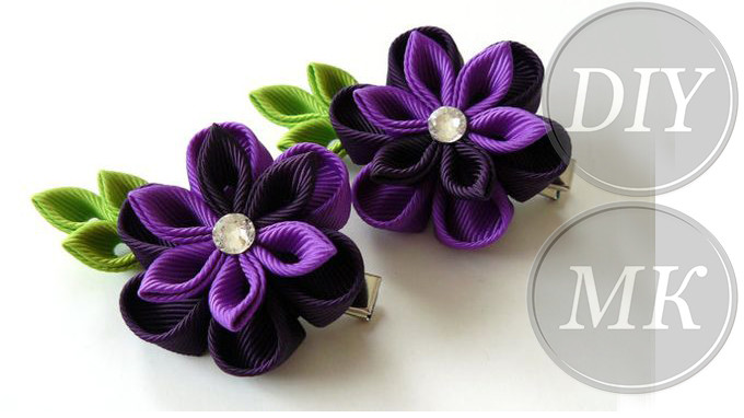 DIY Заколки Канзаши Hair Clip