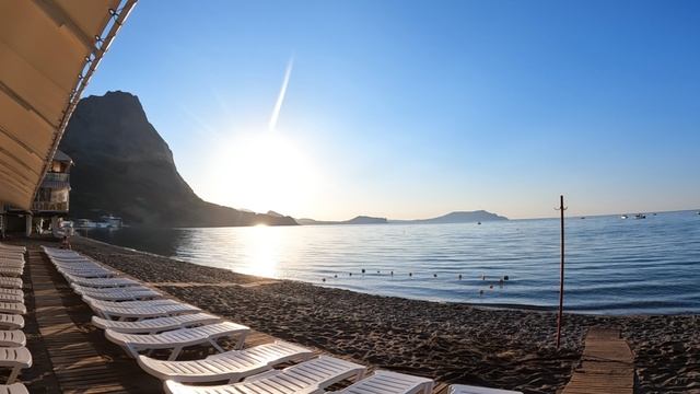 Новый Свет КРЫМ Пустой курортный поселок в 6 часов утра. Набережная и пляж. Лето 2023